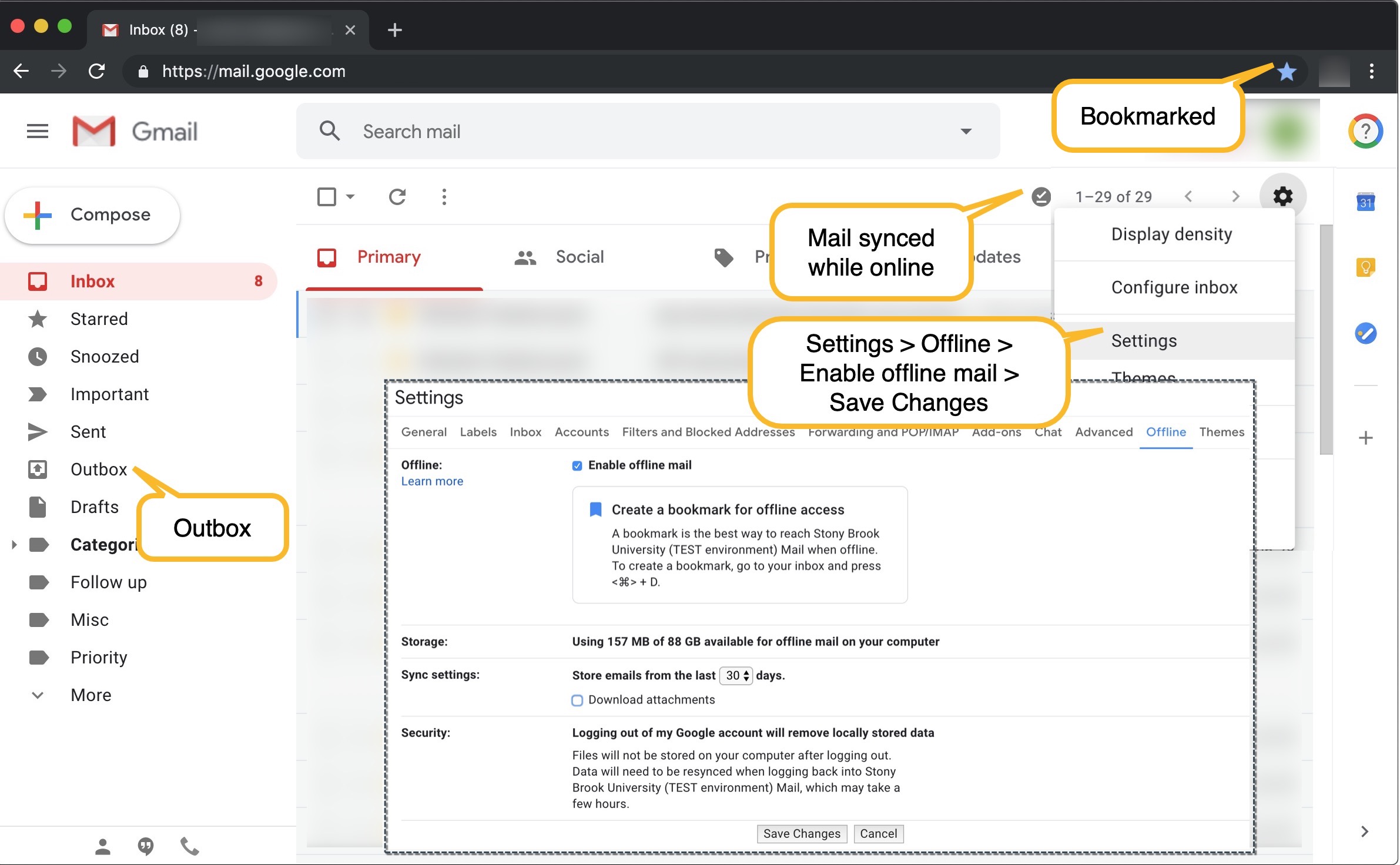 Enabling Gmail Offline Division Of Information Technology