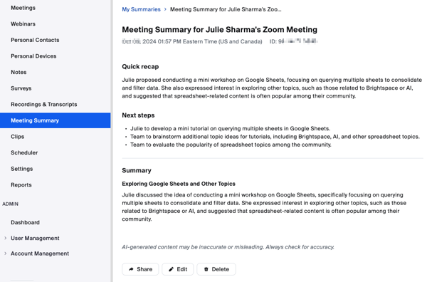 Sharing Zoom AI Companion Meeting Summaries | Division of Information ... Sharing Zoom AI Companion Meeting Summaries | Division of Information ...